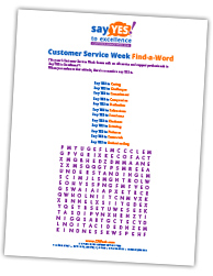 Customer Service Week Word Find